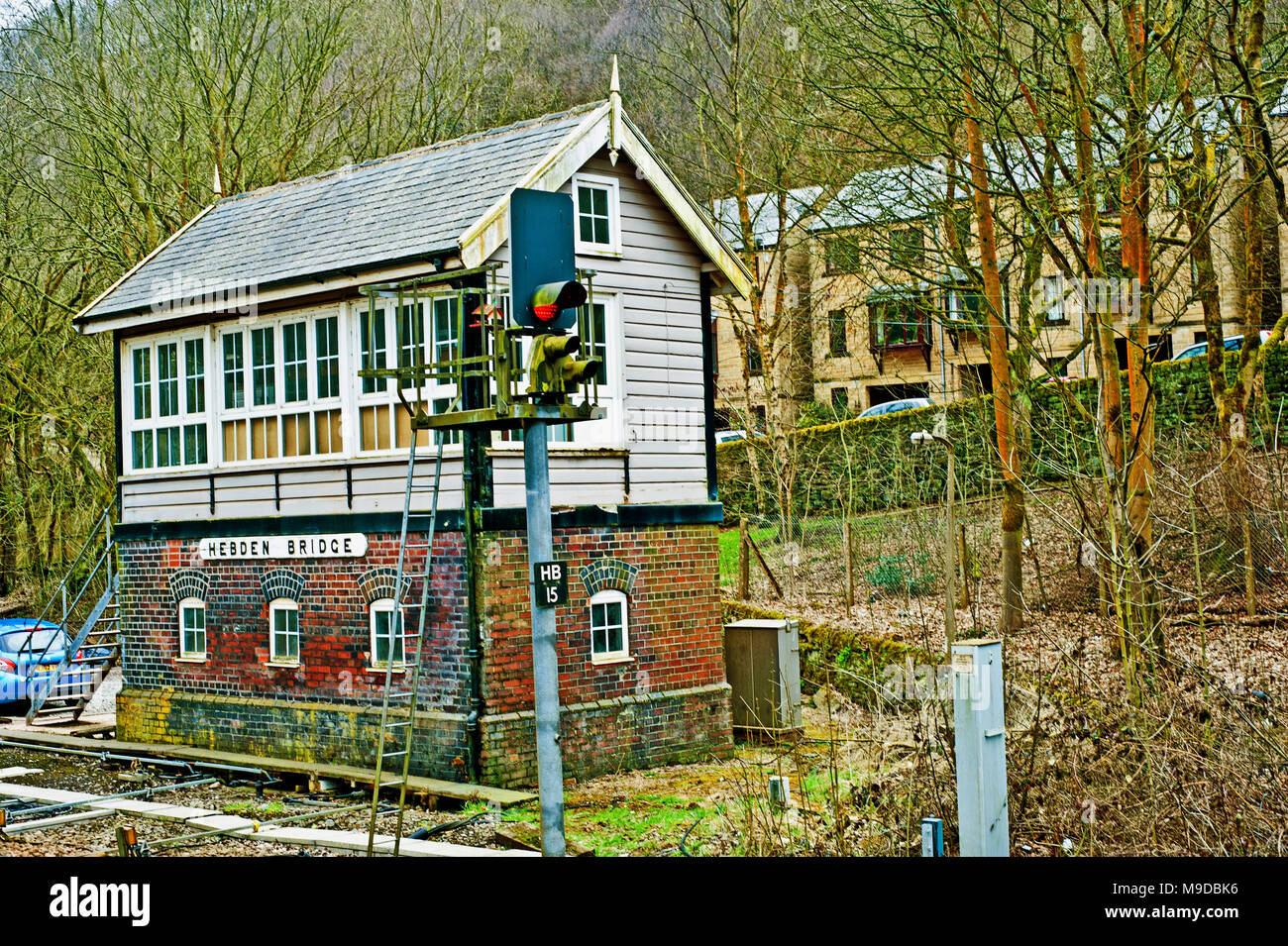 Hebden Bridge Signalbox, Hebden Bridge, Calderdale Stock Photo - Alamy