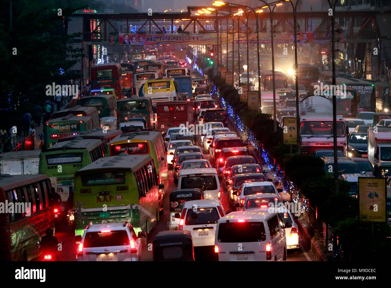 Traffic jam at night hi-res stock photography and images - Alamy