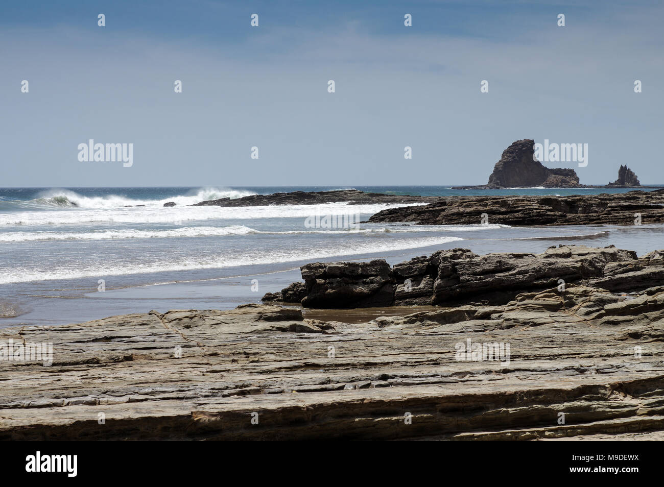 Scenic Playa Maderas beach on the west coast of Nicaragua Stock Photo ...