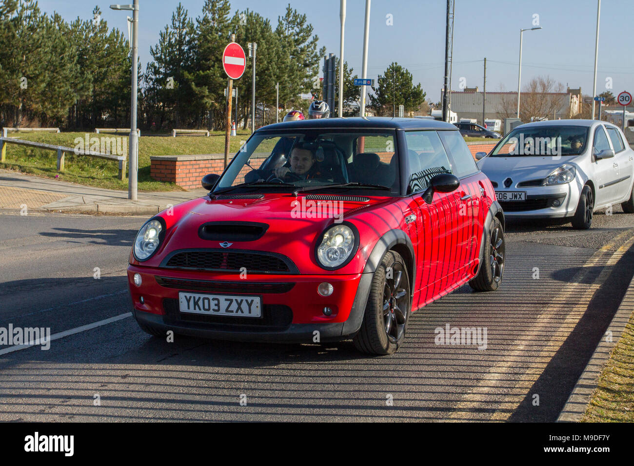 2003 red Mini Mini Cooper S; Car at Southport, Merseyside, North-West ...