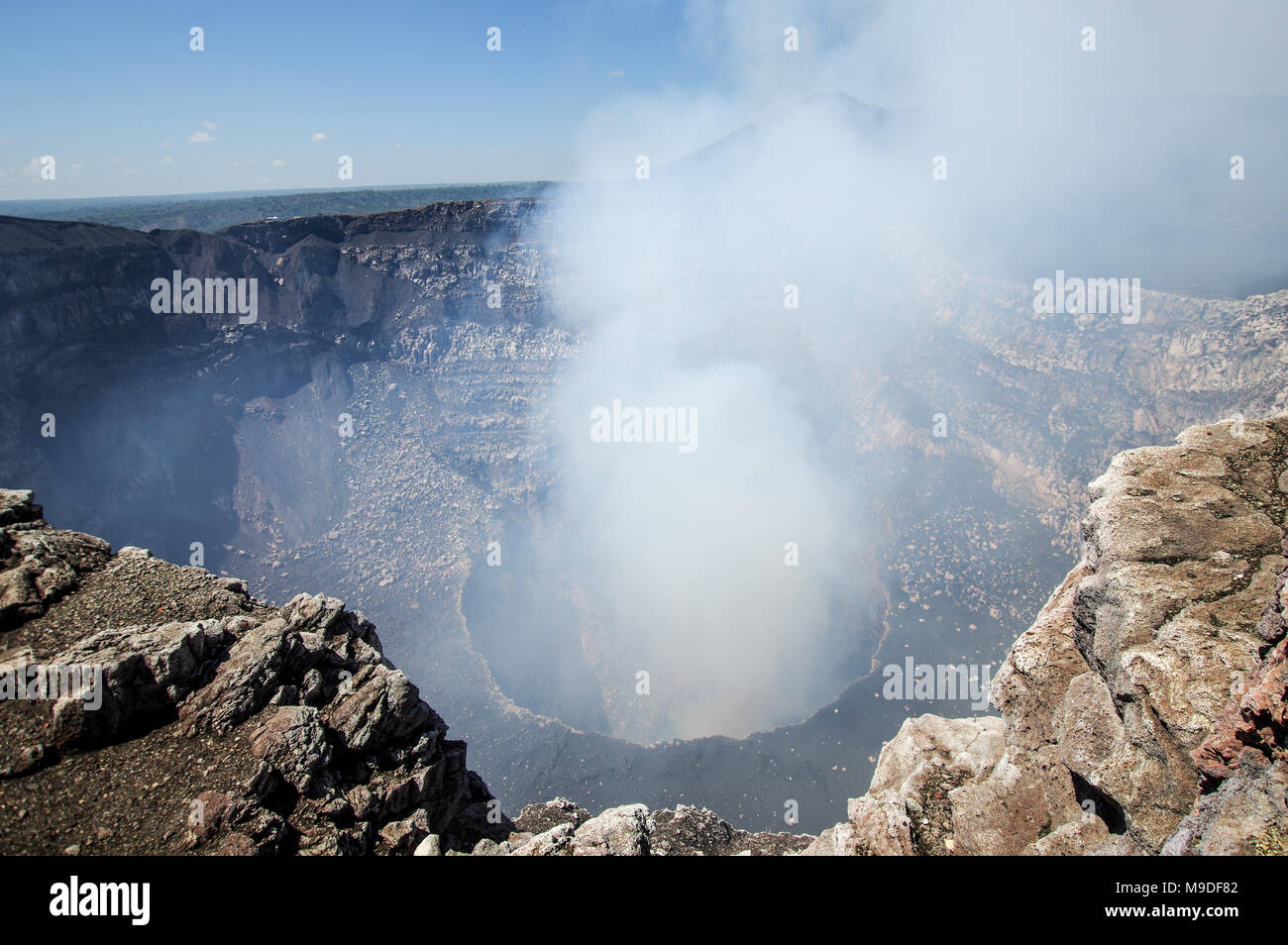 Smoke coming from the Stantiago crater of the Masaya Volcano in ...