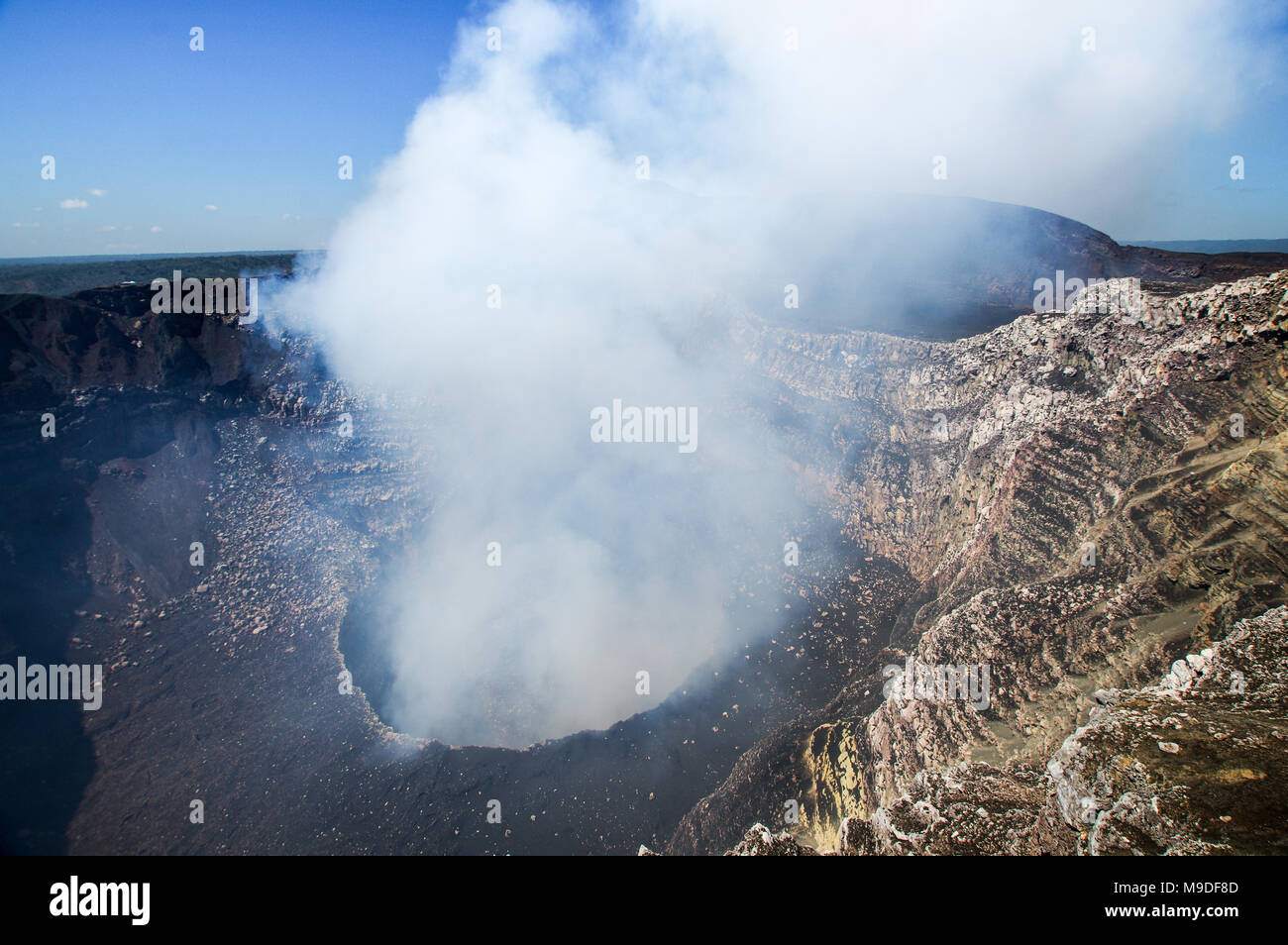 Smoke coming from the Stantiago crater of the Masaya Volcano in ...