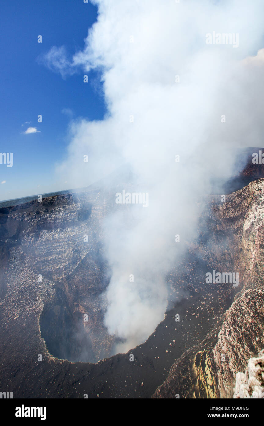 Smoke coming from the Stantiago crater of the Masaya Volcano in ...