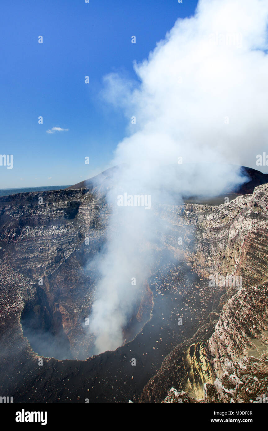 Smoke coming from the Stantiago crater of the Masaya Volcano in ...