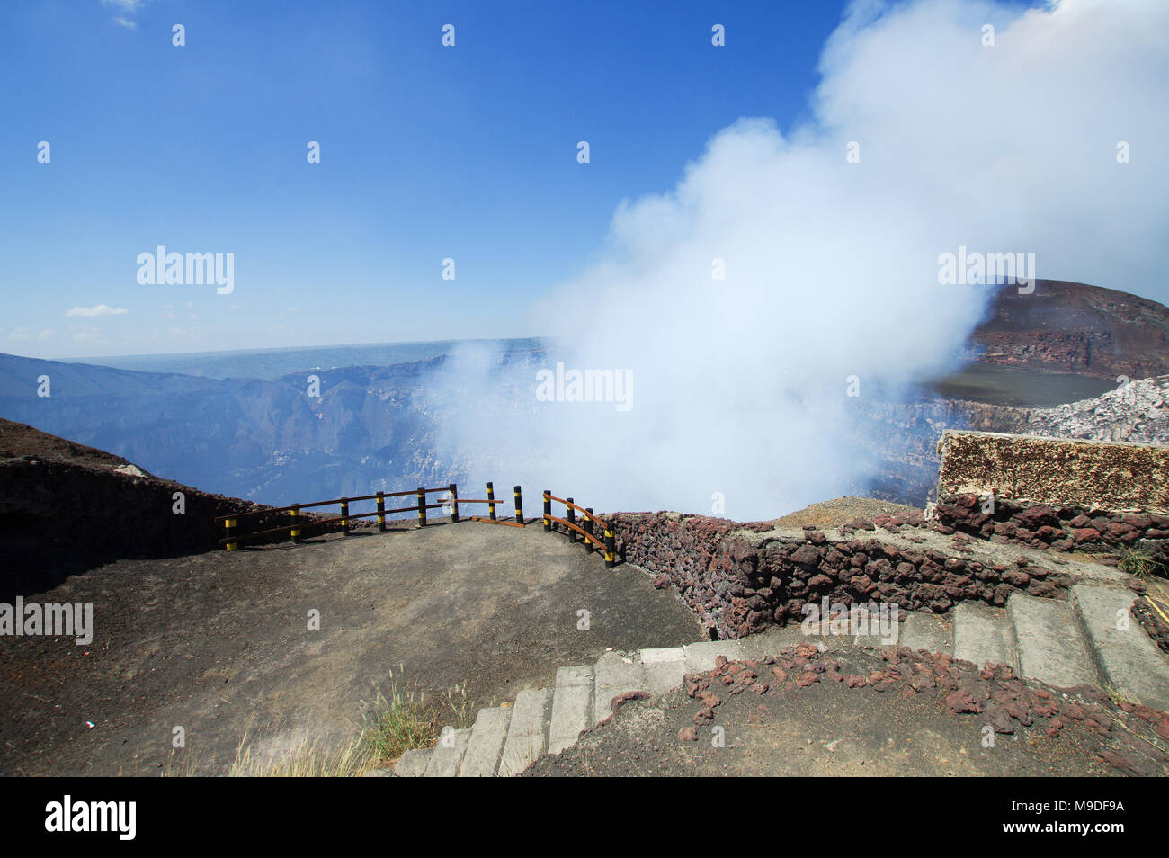 Smoke coming from the Stantiago crater of the Masaya Volcano in ...