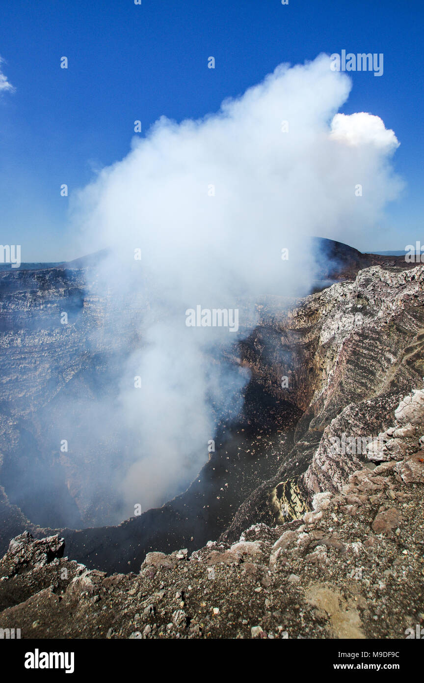 Smoke coming from the Stantiago crater of the Masaya Volcano in ...
