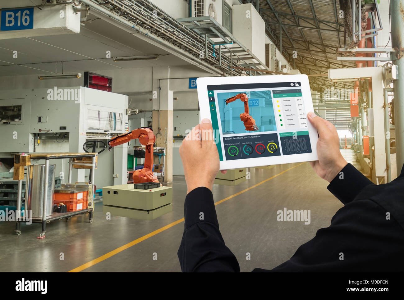 iot industry 4.0 concept,industrial engineer using software (augmented ...