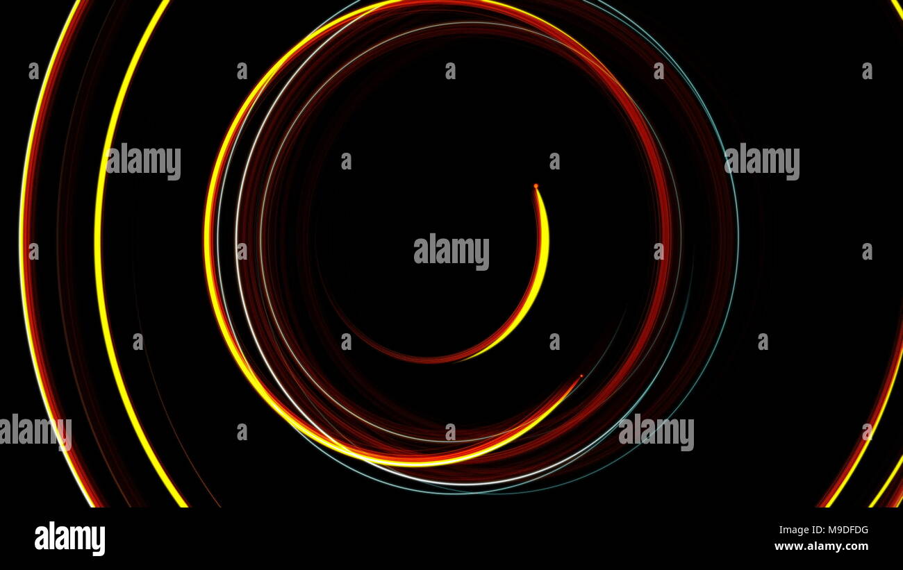 Abstract spiral rotating glow lines, computer generated background, 3D rendering background ...