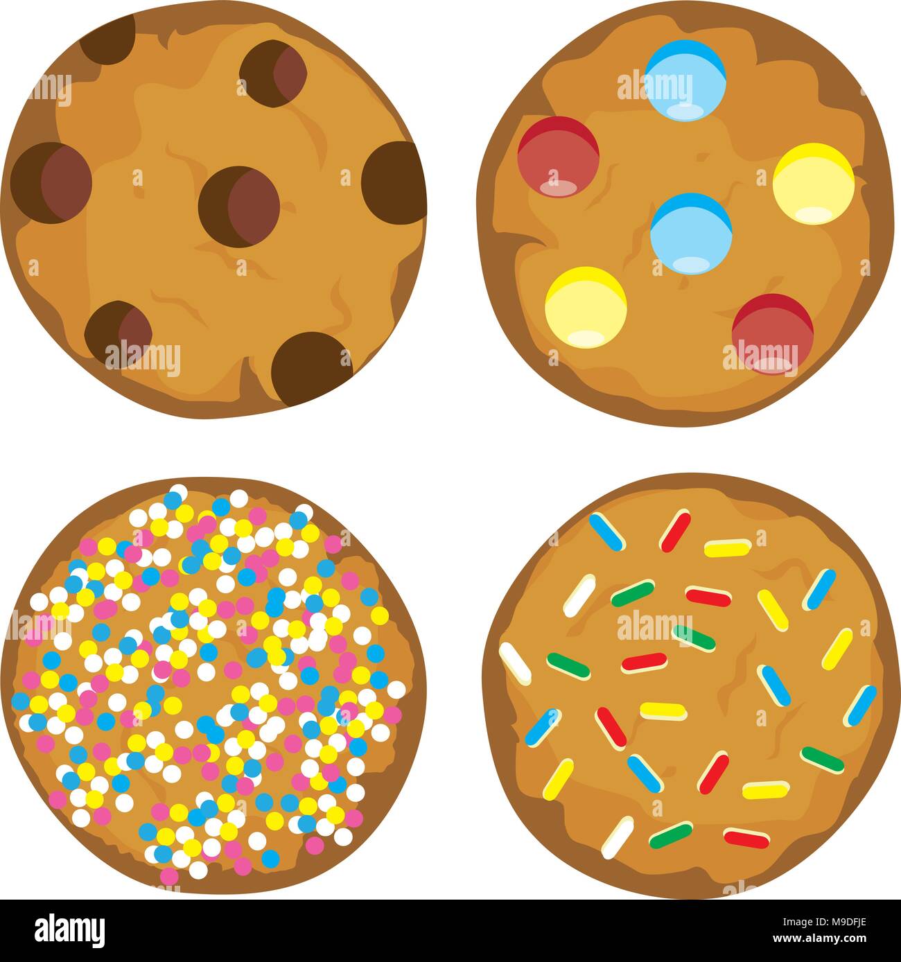 vector illustration of a cookies set isolated on white background Stock ...