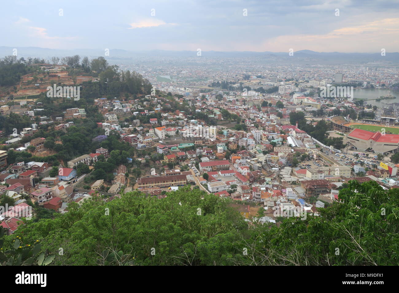 Aerial view at colorful capital Antananarivo, Madagascar Stock Photo ...