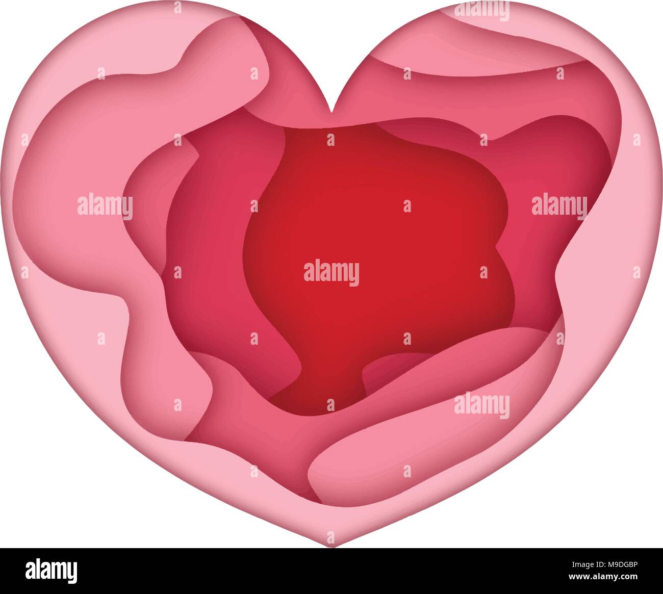 Red heart papercut background for you design Stock Vector Image & Art ...