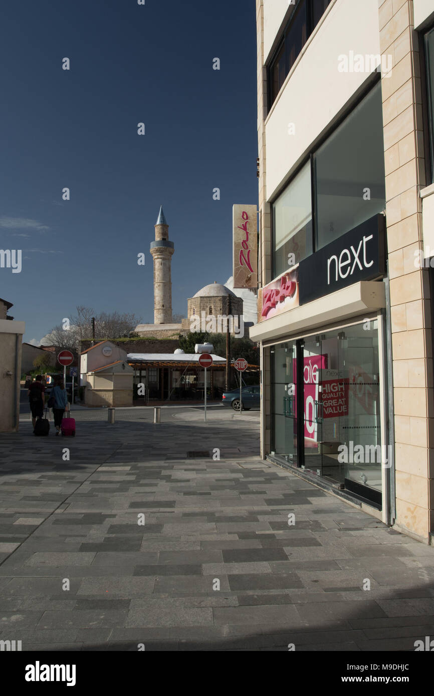 Cami-i-Kebir Mosque in the old town of paphos, on the mediterranean ...