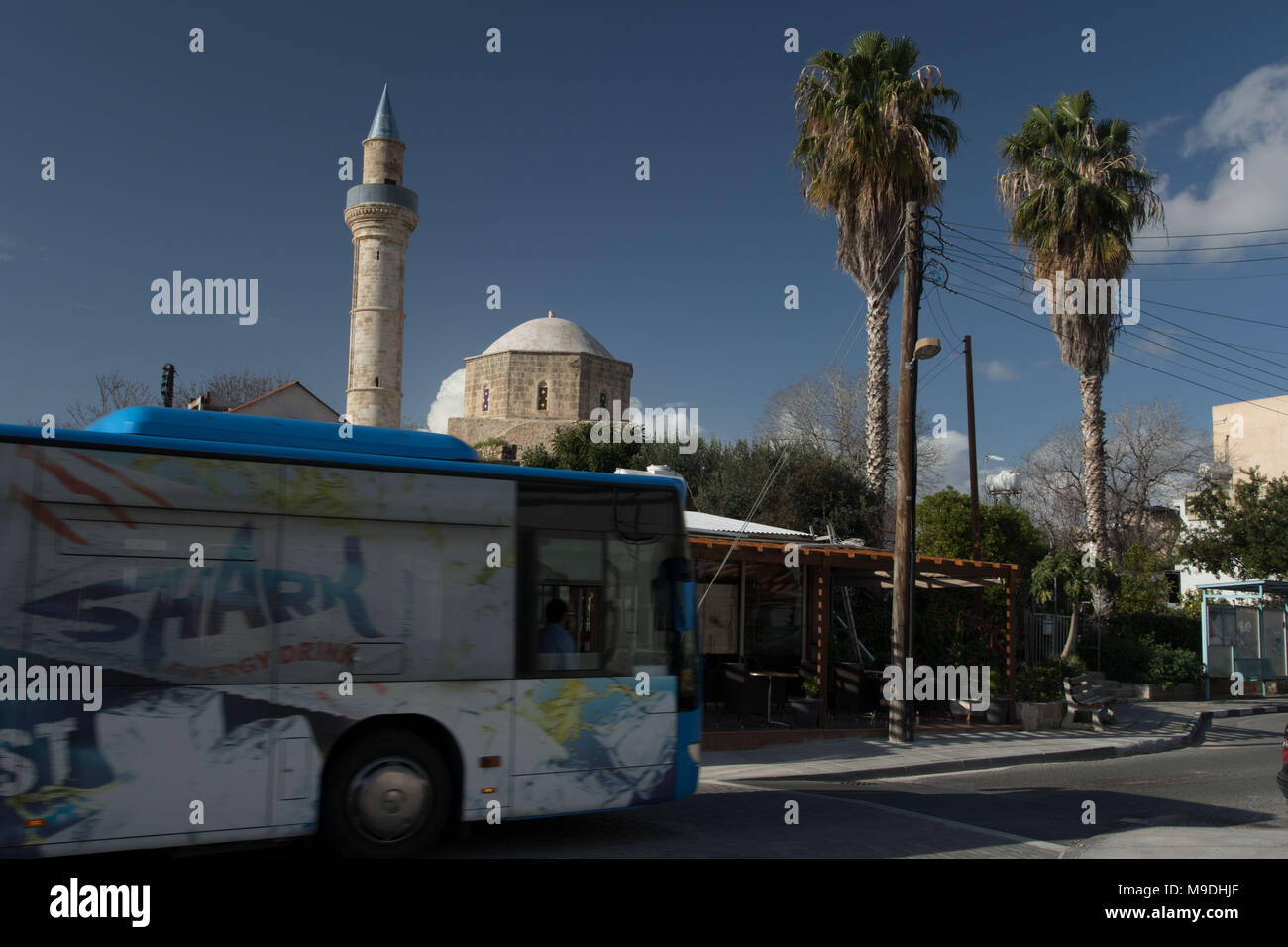 Cami-i-Kebir Mosque in the old town of paphos, on the mediterranean ...