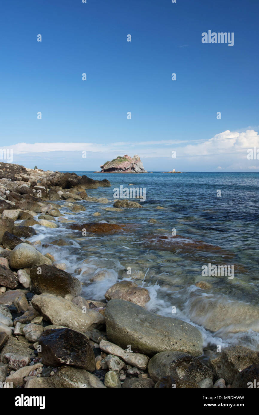 Rocky beach near aphrodite's bath on the Akamas peninsula area of ...
