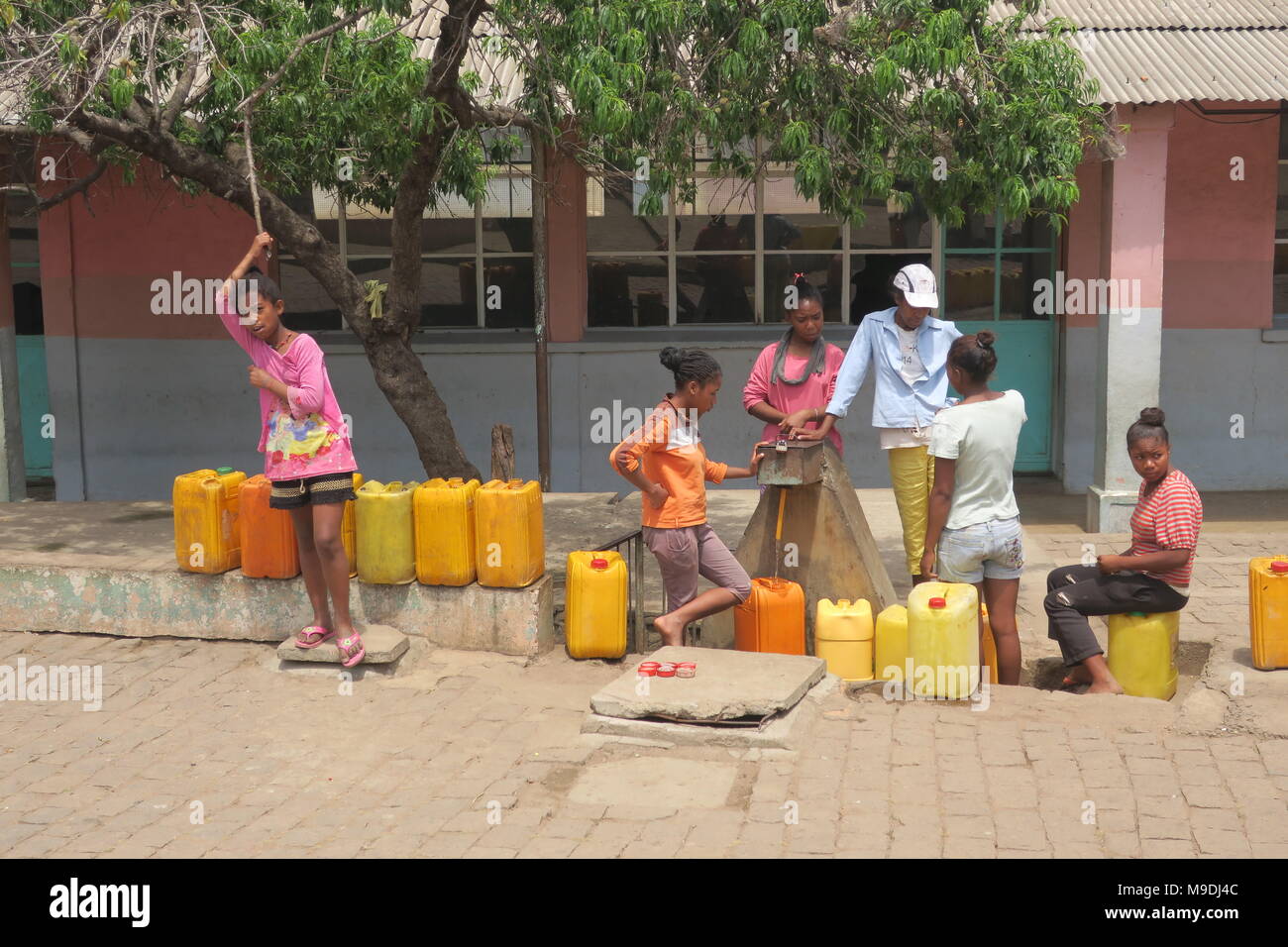 Cute native kid, Madagascar island, Africa in a village of Pedro Opeka ...