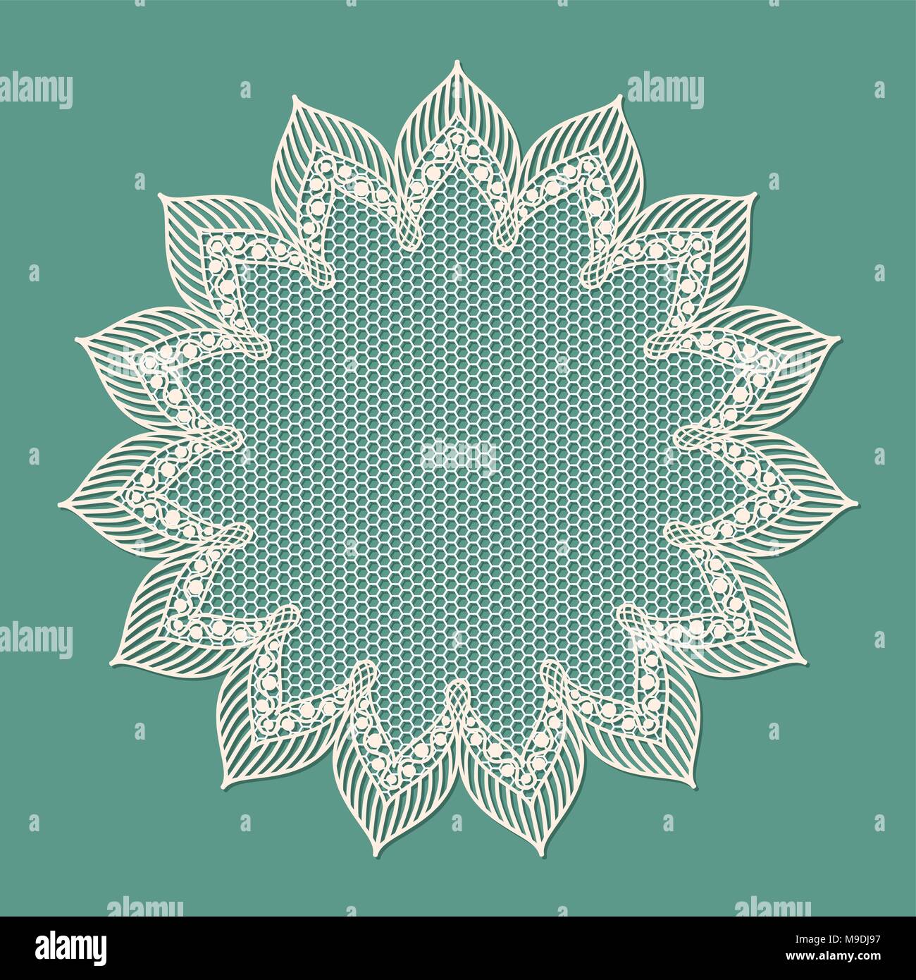 Vintage lacy frame on blue background, doily Stock Vector Image & Art ...