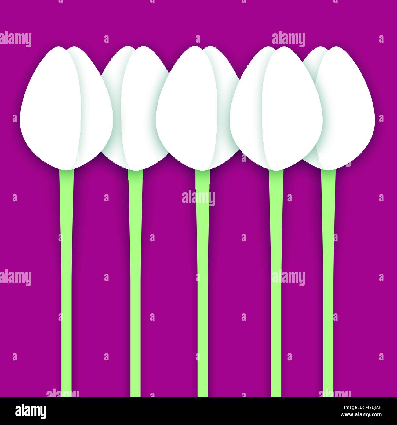 Cut white paper flowers Stock Vector Images - Alamy