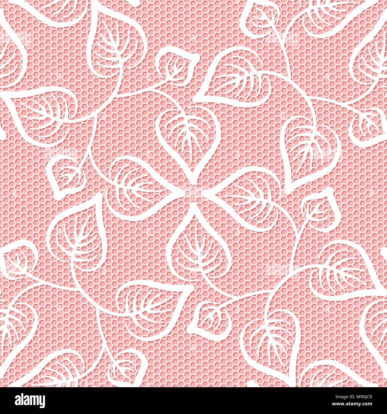 Seamless pink lace texture wallpaper Stock Vector Images - Alamy
