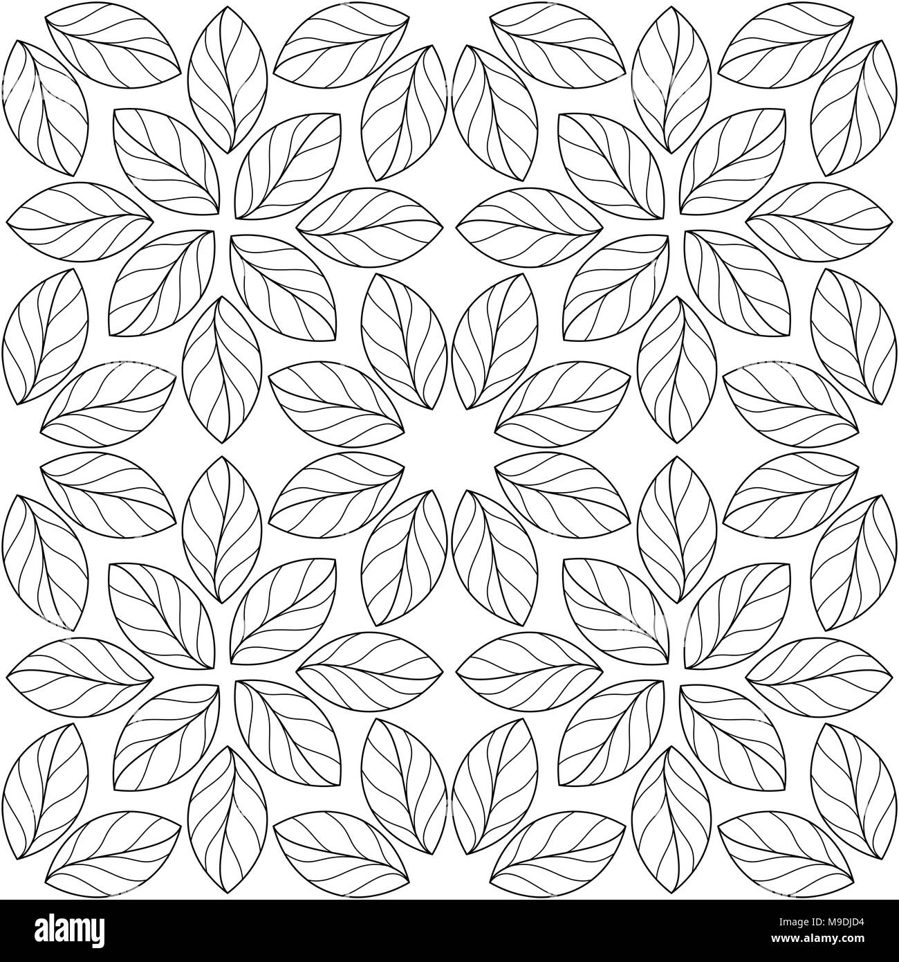 Seamless repeating linear leaves pattern Stock Vector Image & Art - Alamy