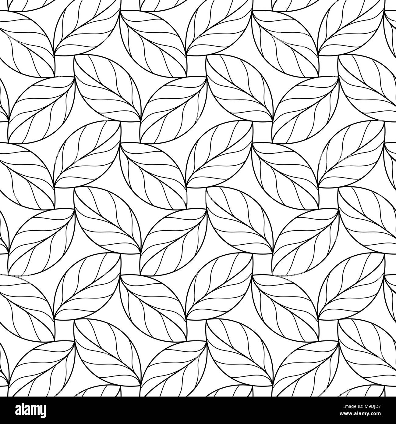Seamless repeating linear leaves pattern Stock Vector Image & Art - Alamy