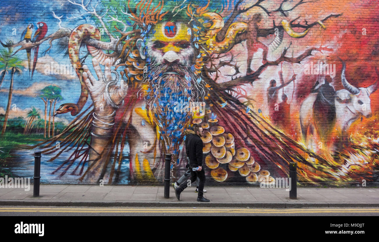 Jim Vision's Paradise Lost street art on Hanbury Street in Spitalfields ...