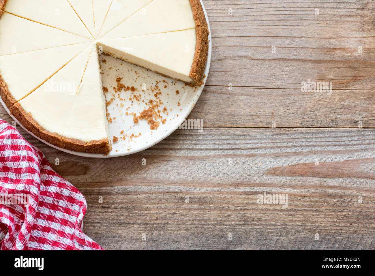 New York cheesecake on wooden background or food background with ...