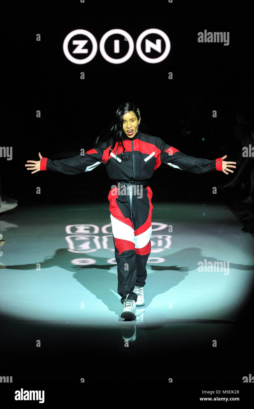 Fashion models represent new Fall/Winter 2018 ZIN MOTOWEAR collection ...