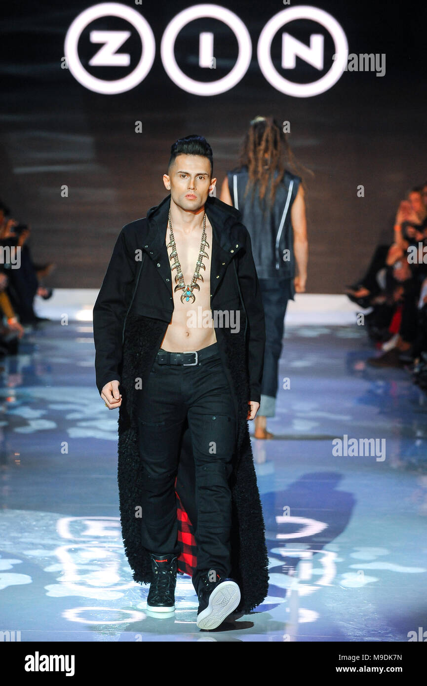 Fashion models represent new Fall/Winter 2018 ZIN MOTOWEAR collection ...