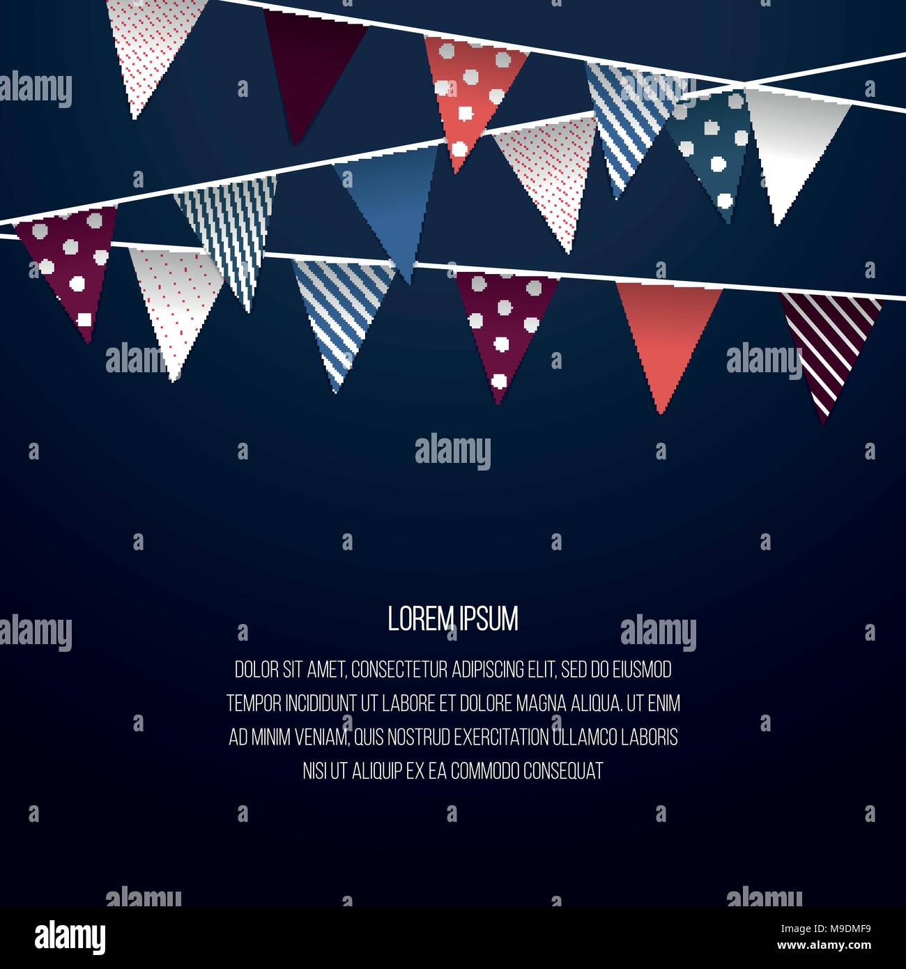 Garland flags Vector Three rows of bright vintage garland with ...