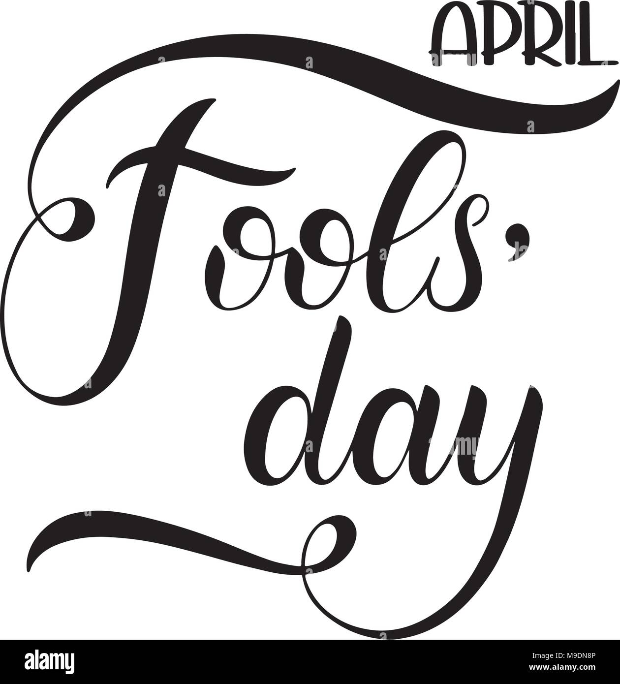 April Fools Day text. Colorful lettering. Hand lettering greeting card ...