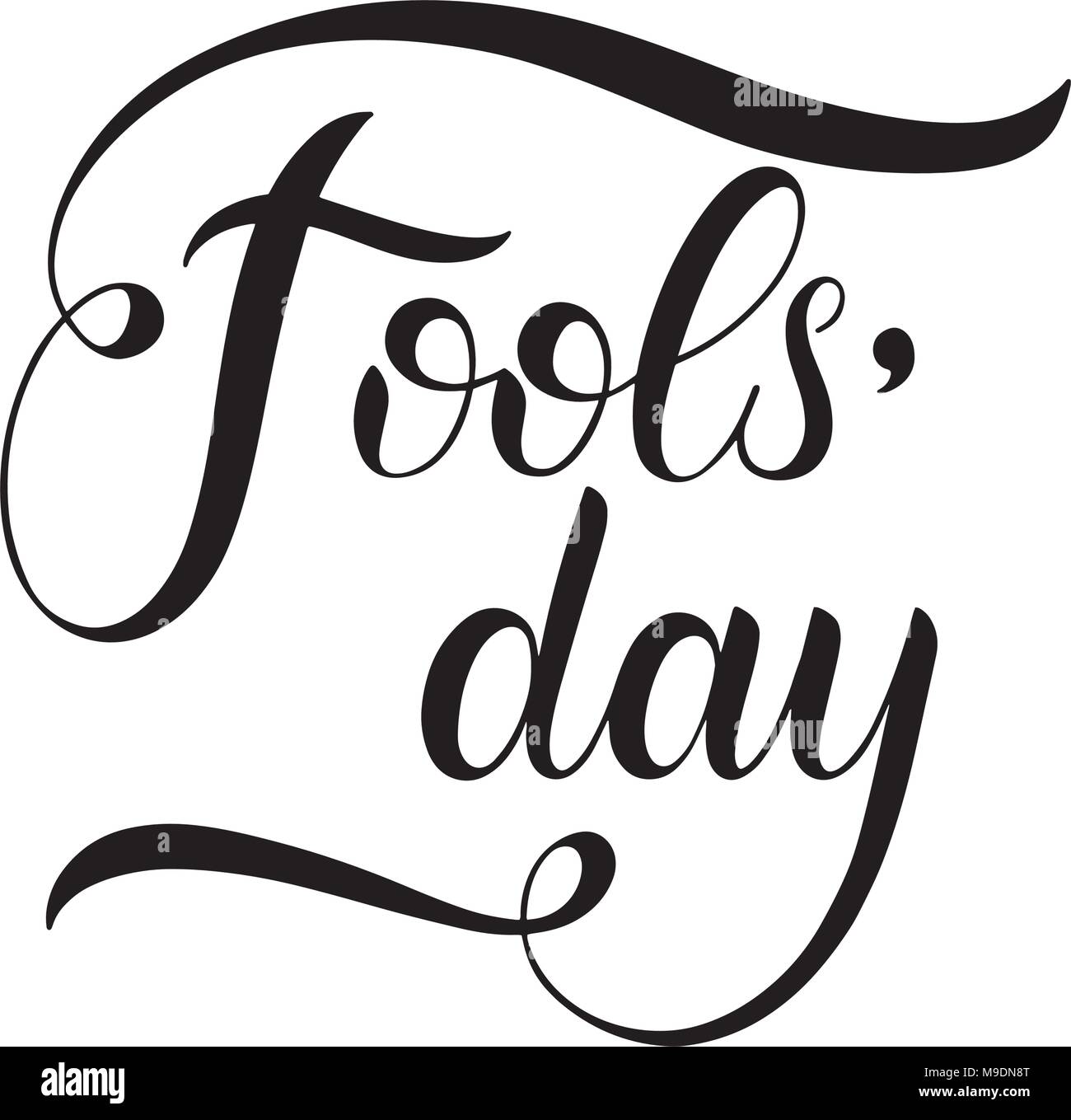 April Fools Day text. Colorful lettering. Hand lettering greeting card ...
