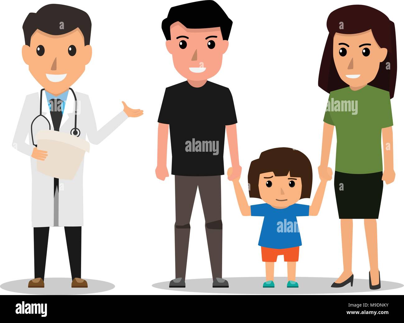 Family to see Doctor in hospital, infirmary, clinic. Character ...