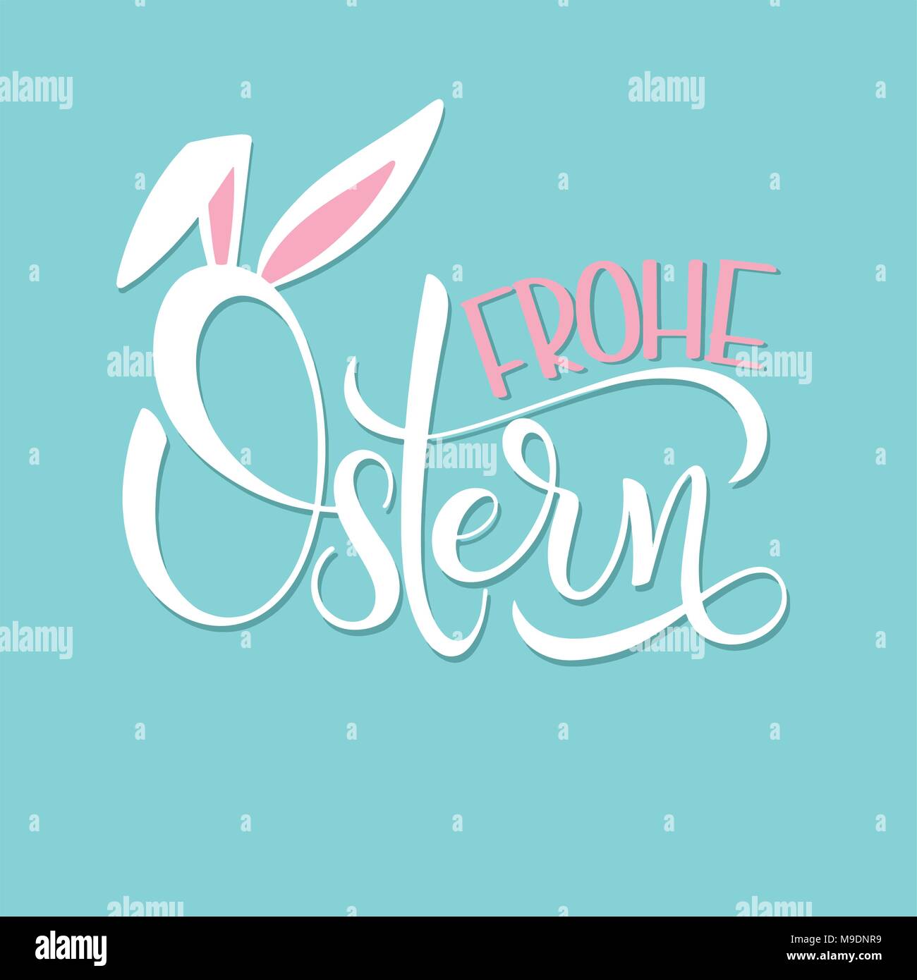 Frohe Ostern Colorful Lettering Happy Easter Colorful Lettering In