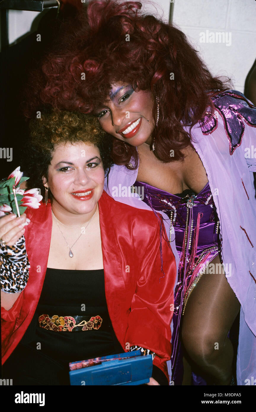 Phoebe Snow and Chaka Khan pictured in December of 1984. Credit: Walter ...