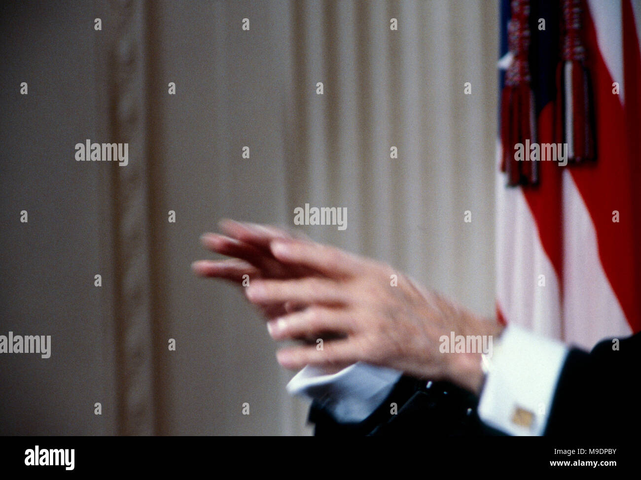 Washington DC., USA, April 4, 1984 President Ronald Reagan news ...