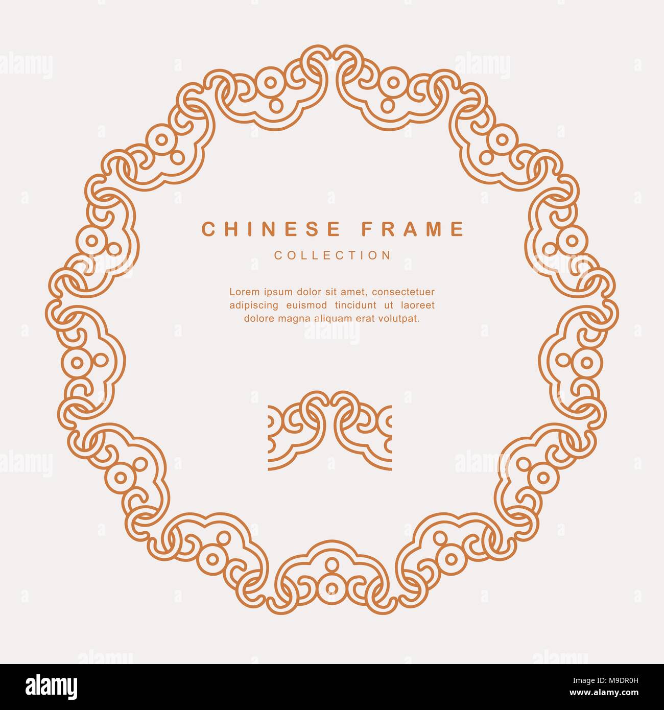 Traditional Chinese Round Frame Tracery Design Decoration Elements ...