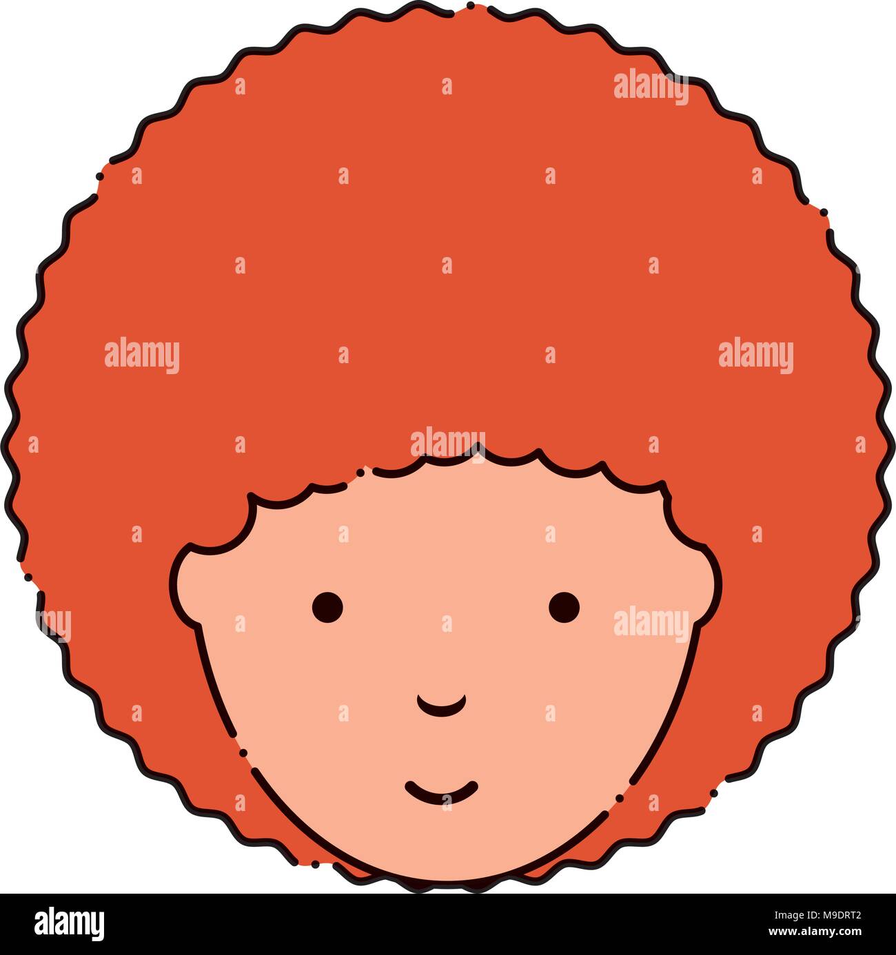 cartoon woman with afro hairstyle icon over white background, colorful ...