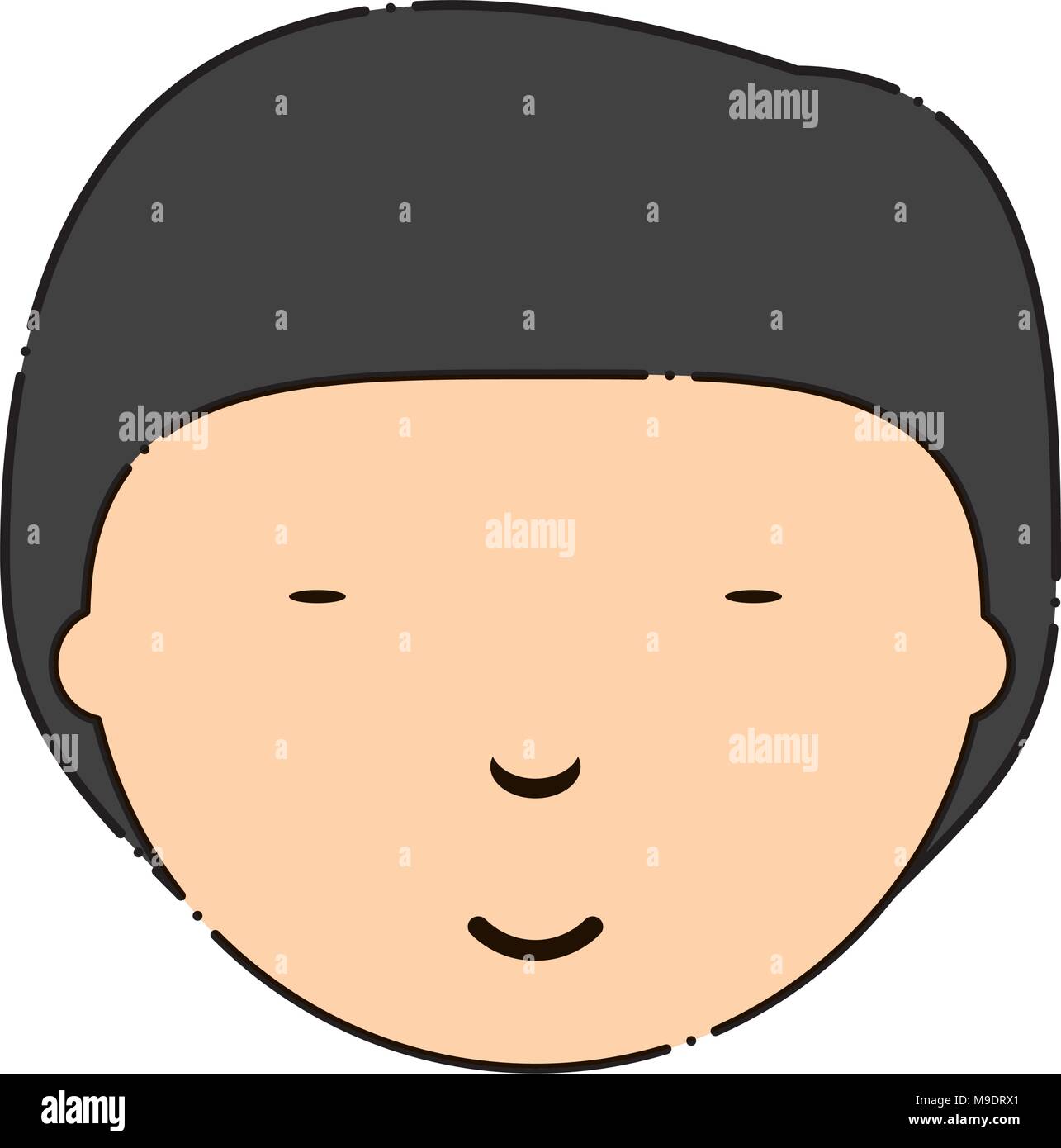 chinese man face icon over white background, colorful design. vector ...