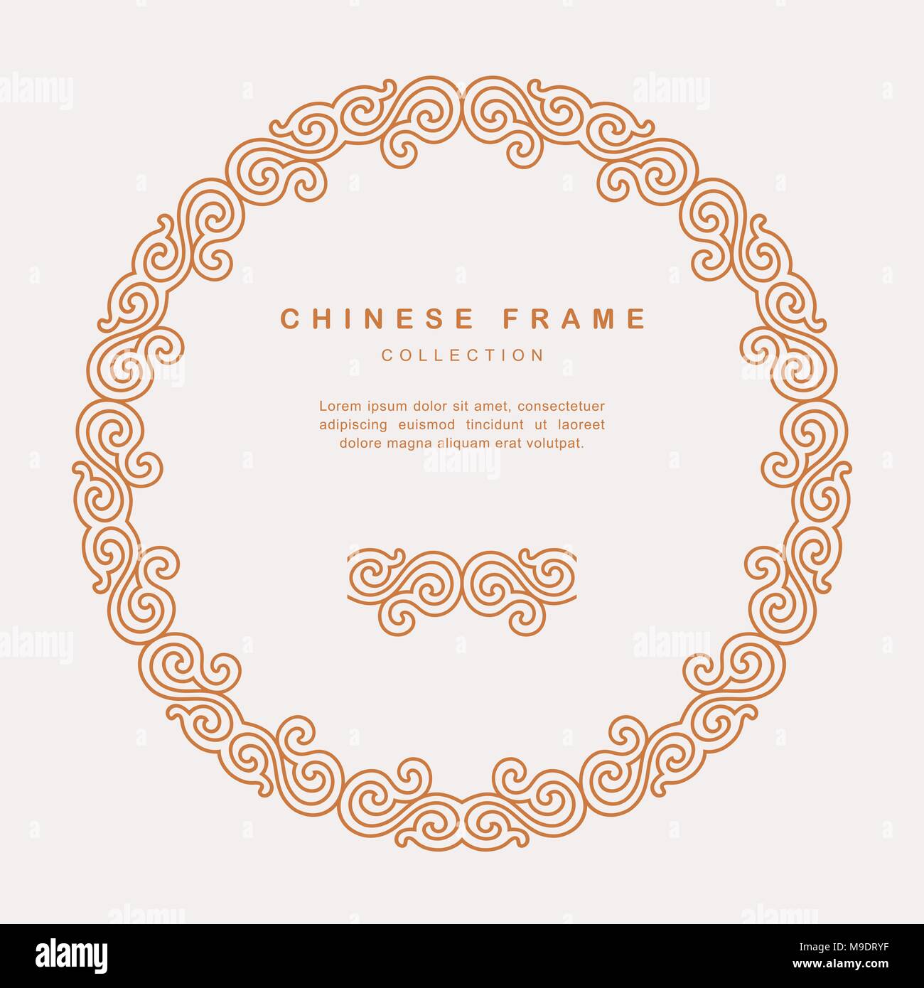Traditional Chinese Round Frame Tracery Design Decoration Elements ...