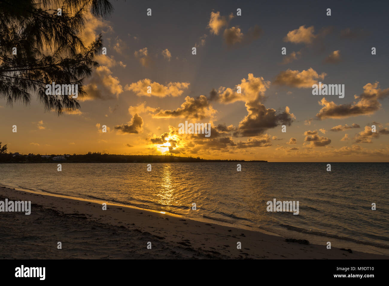 Bahamian Beach Sunset featuring high contrast sky with beautiful ...