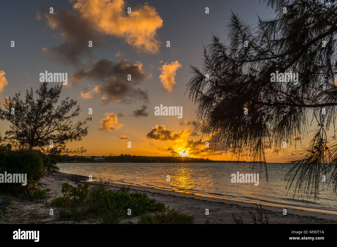 Bahamian Beach Sunset featuring high contrast sky with beautiful ...