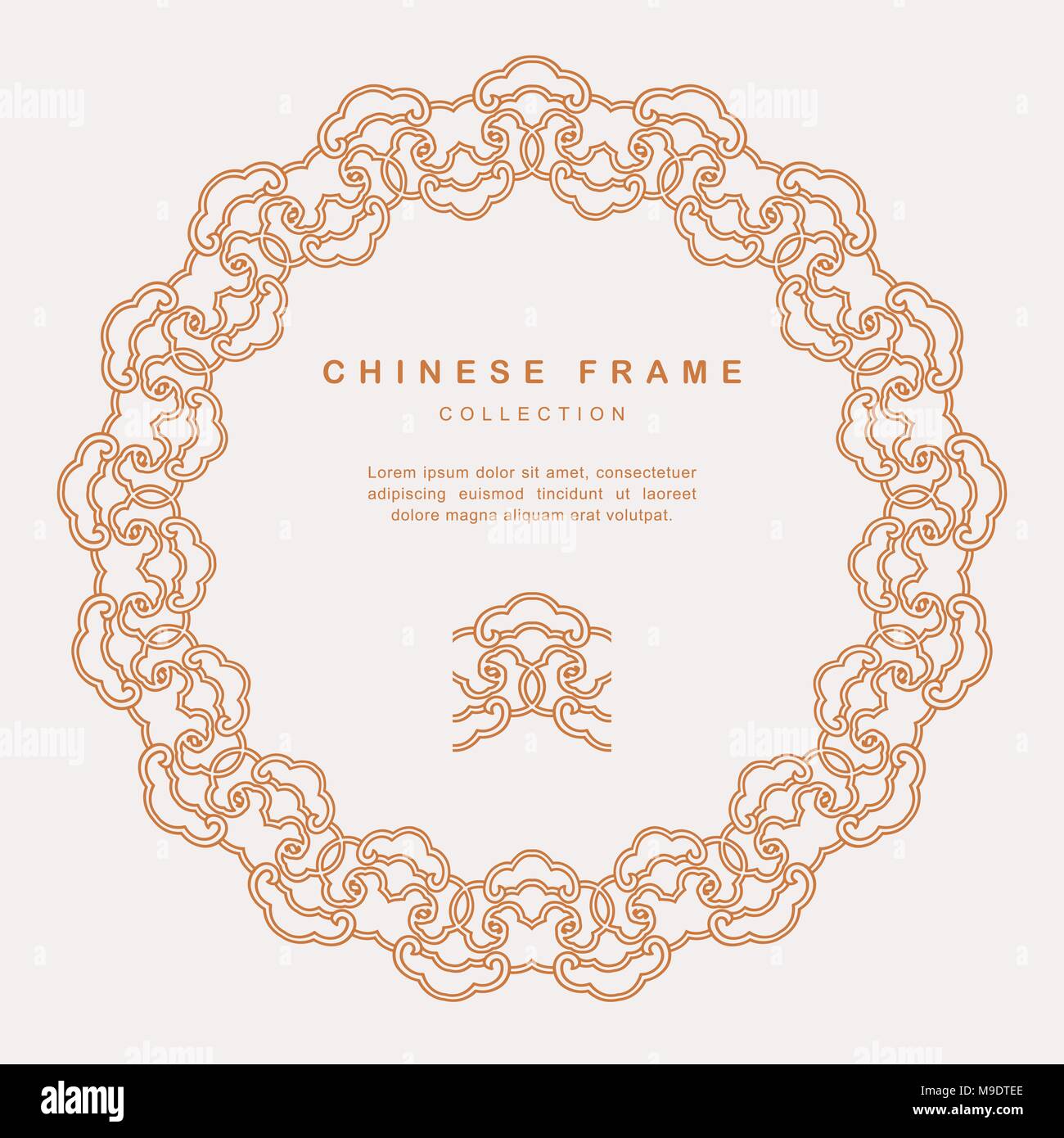 Traditional Chinese Round Frame Tracery Design Decoration Elements ...