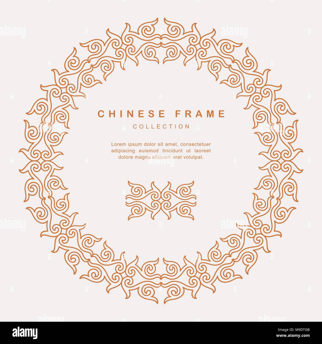 Traditional Chinese Round Frame Tracery Design Decoration Elements ...