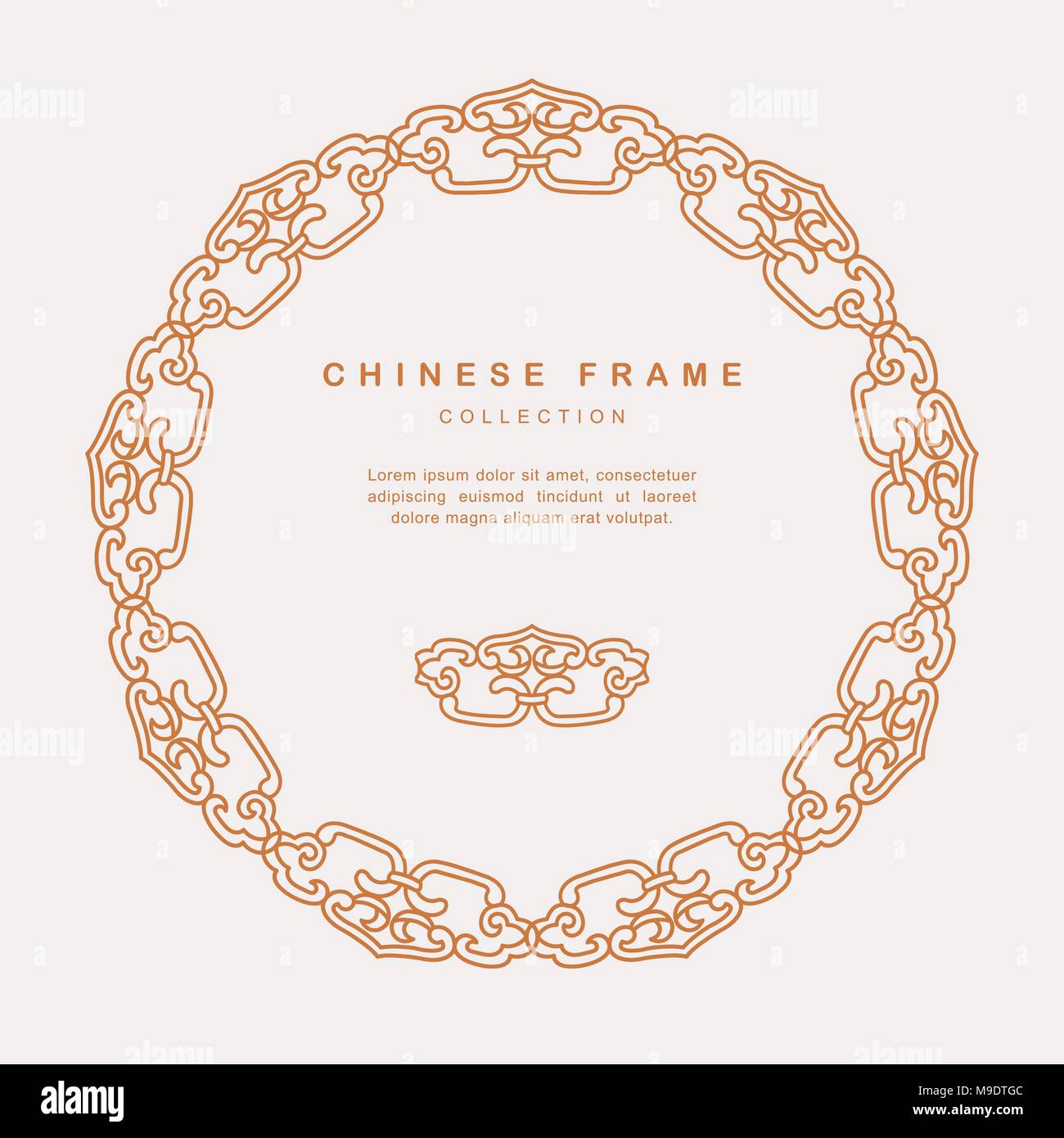 Traditional Chinese Round Frame Tracery Design Decoration Elements ...