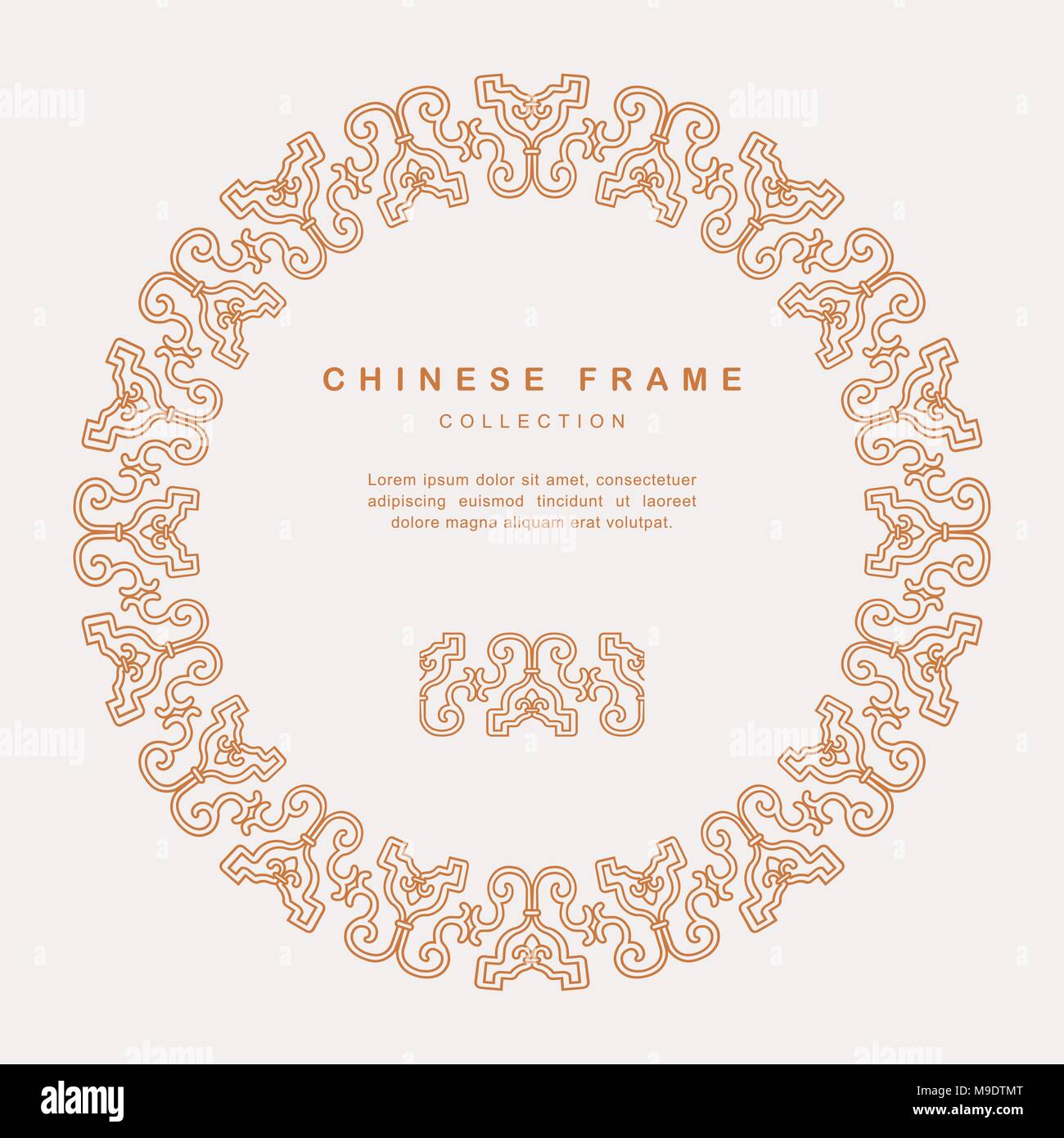 Traditional Chinese Round Frame Tracery Design Decoration Elements ...
