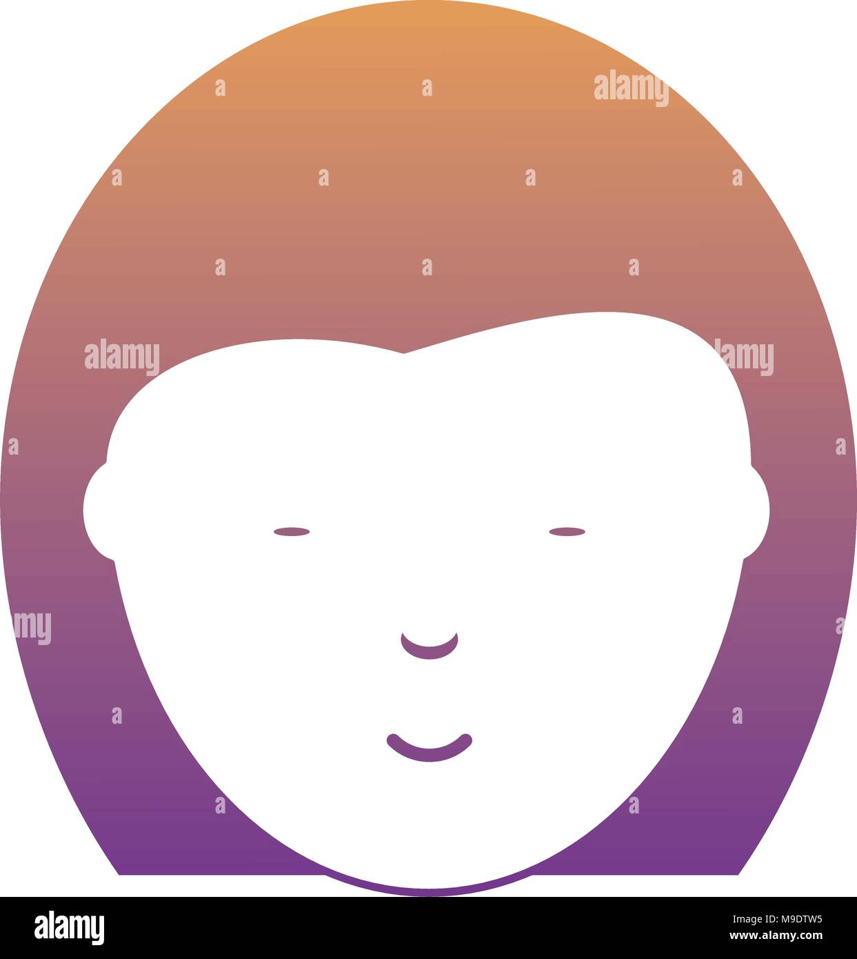cartoon chinese girl face icon icon over white background, colorful ...