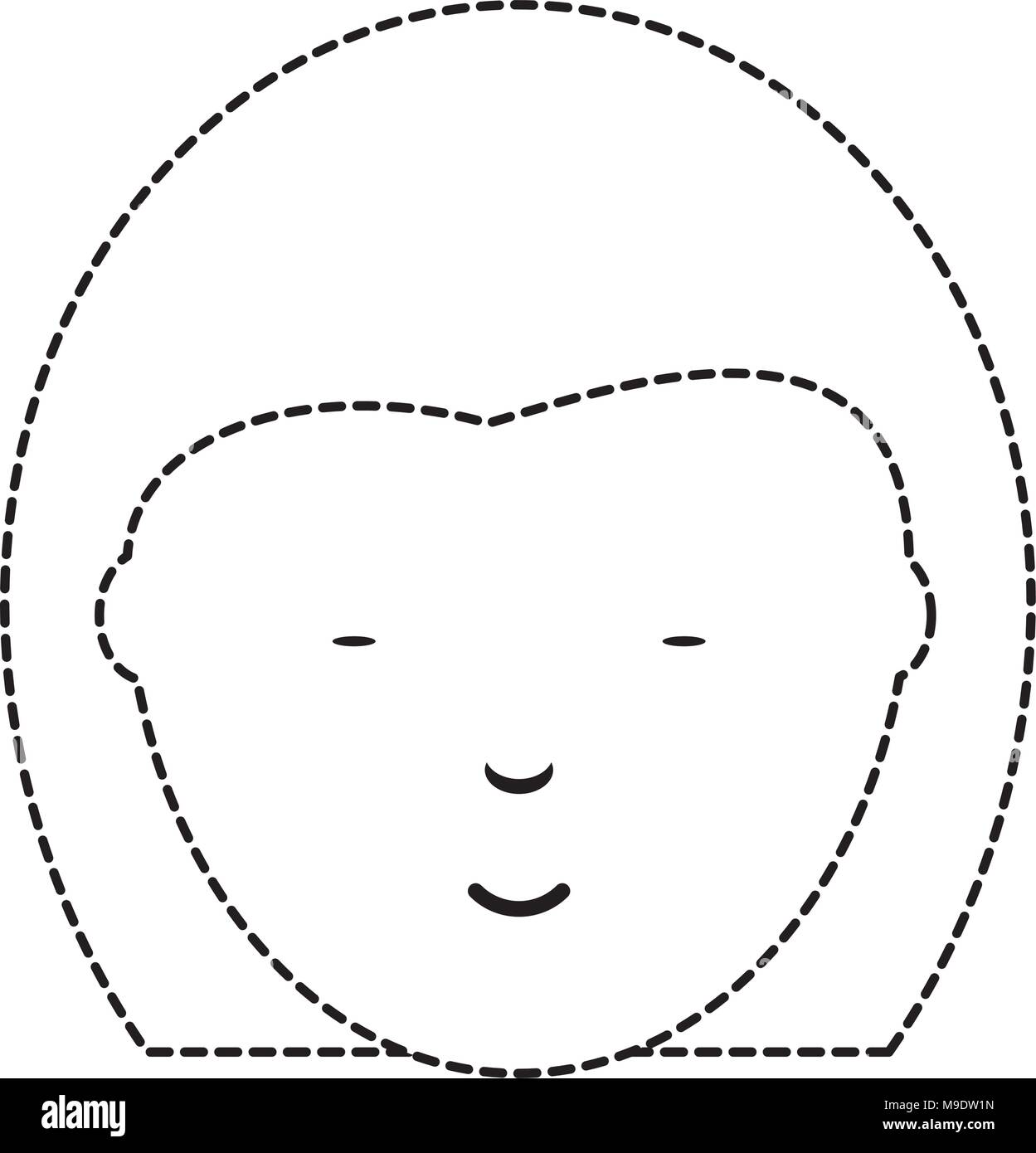 cartoon chinese girl face icon icon over white background, vector ...