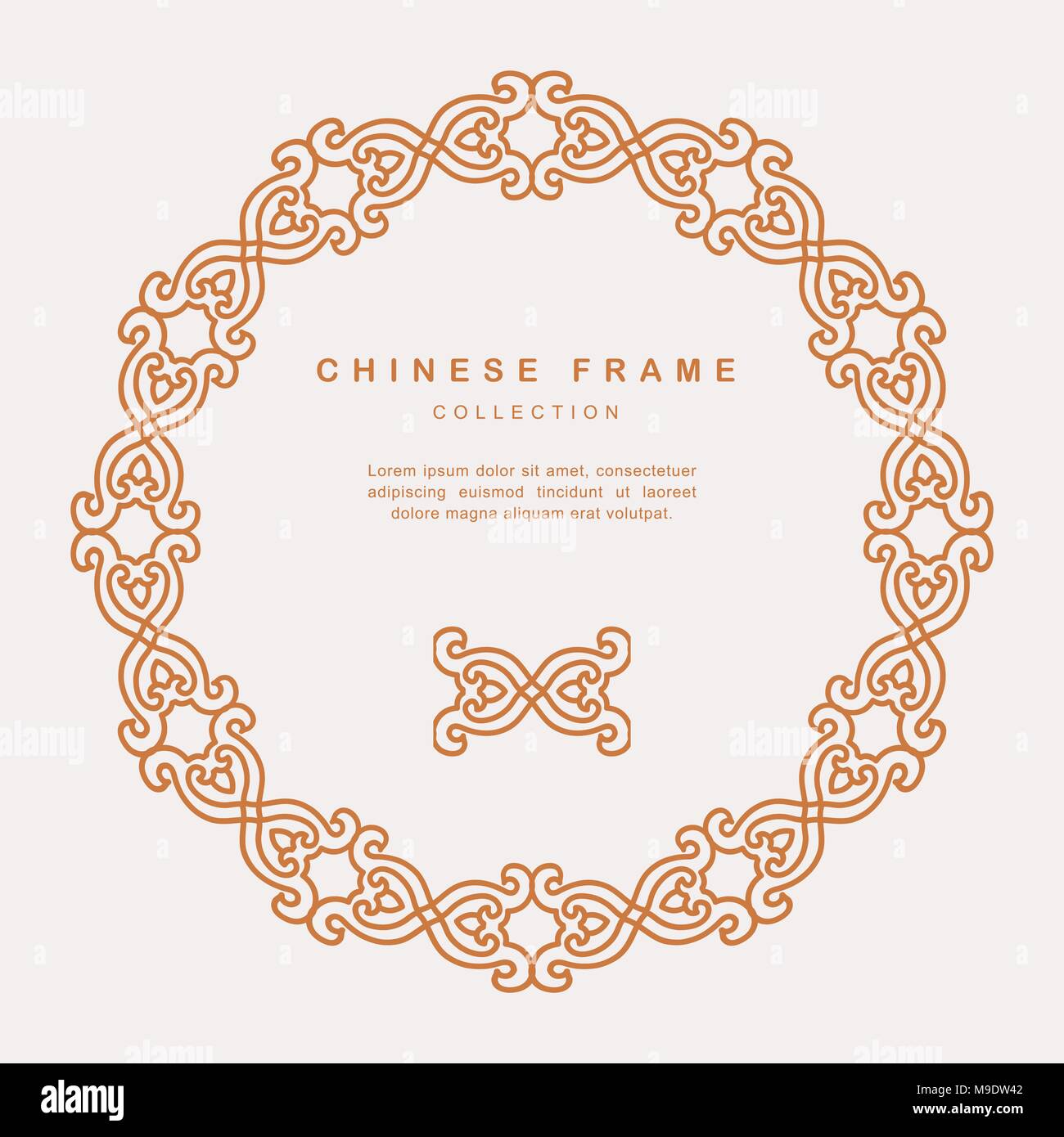 Traditional Chinese Round Frame Tracery Design Decoration Elements ...