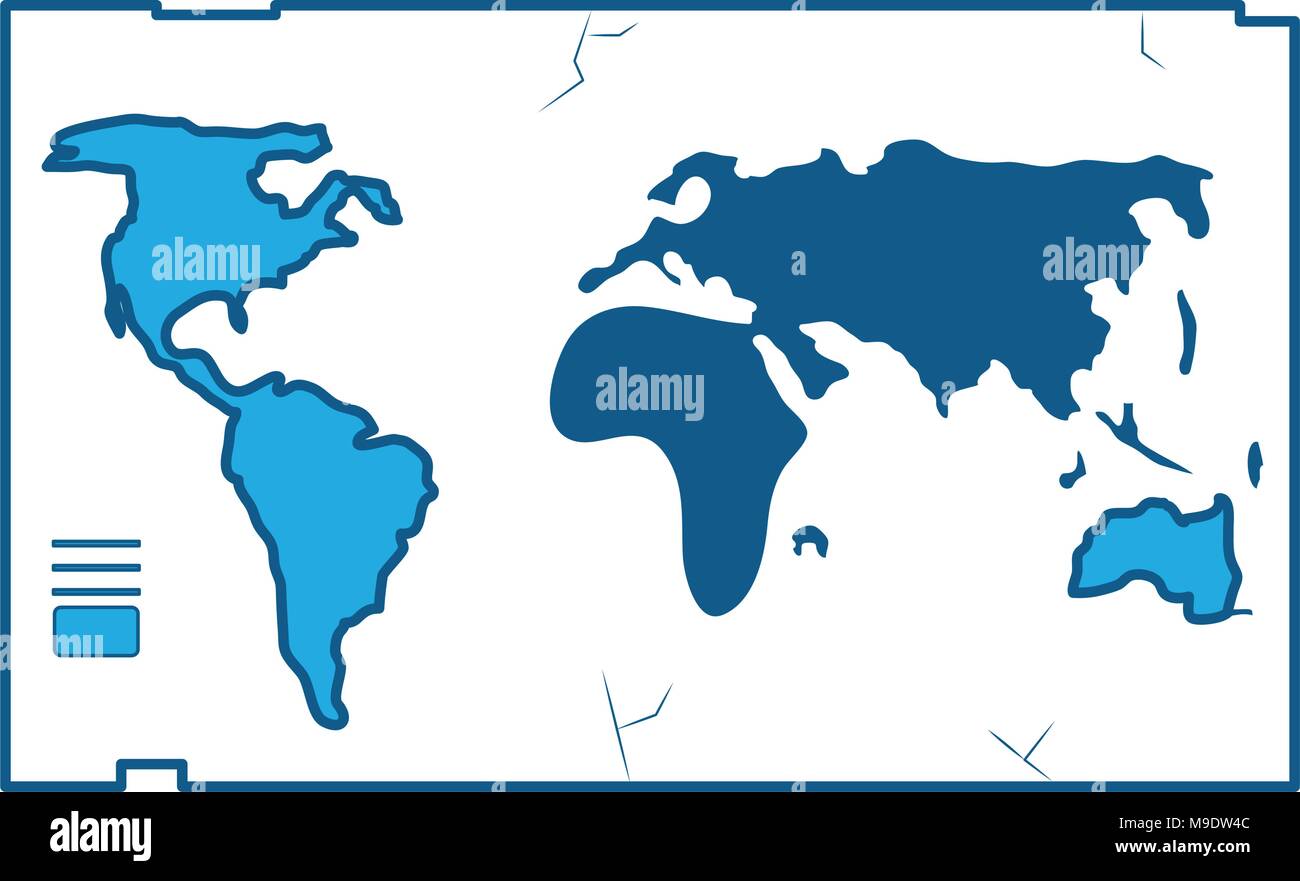 World Map icon over white background, blue shading design. vector ...