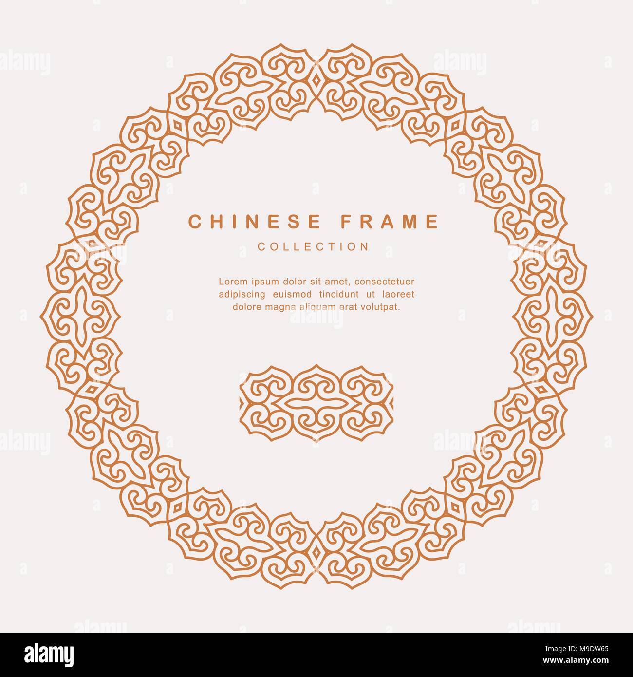 Traditional Chinese Round Frame Tracery Design Decoration Elements ...
